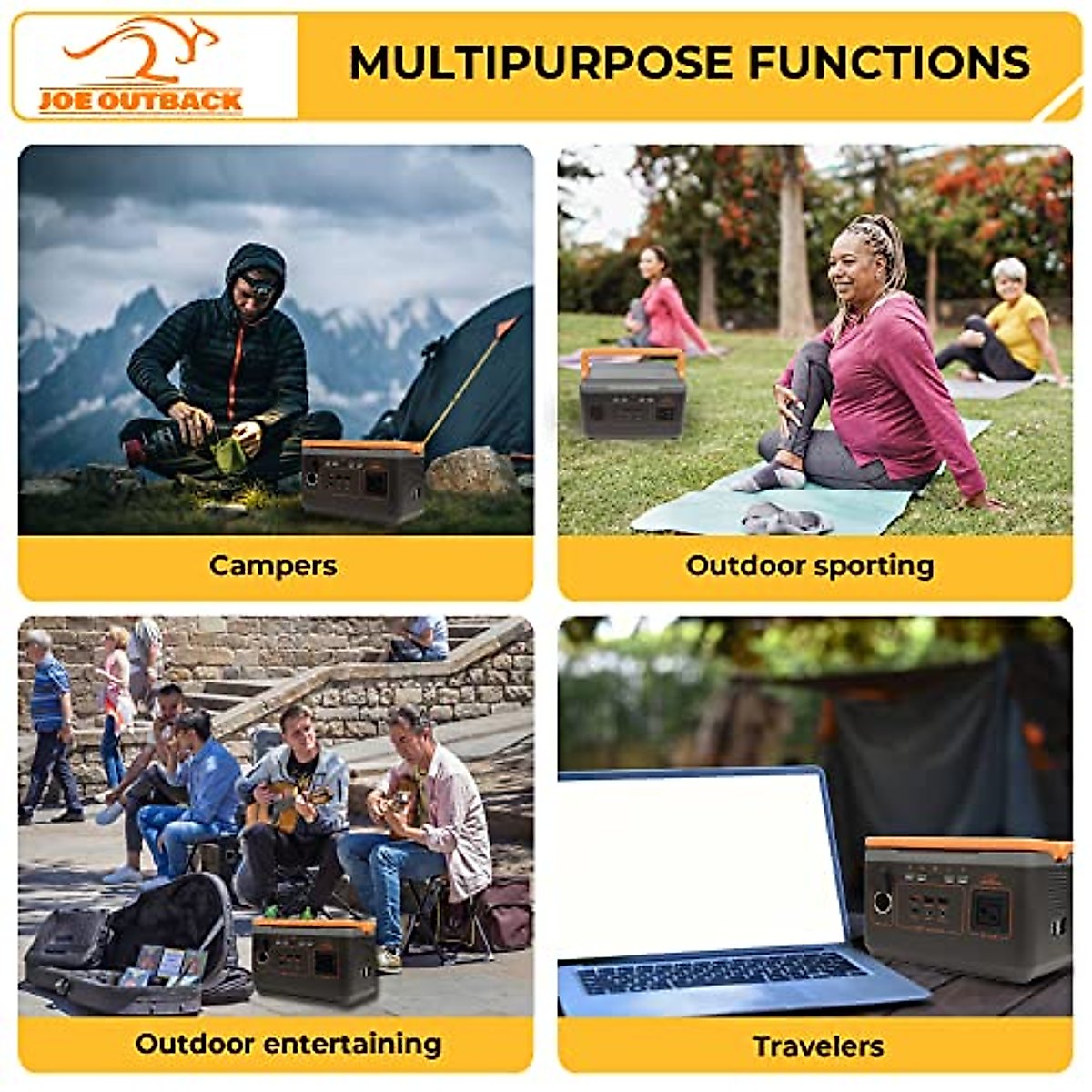 Portable Power Station - Muliti-Functional High Output Lithium Charging Bank with 110 AC output/ 12V DC - Includes Wireless Charger 3x USB Ports - LCD Display - 3 LED Modes - 300W Battery Backup