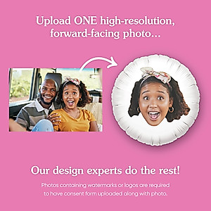 Big Dot of Happiness Personalized Fun Face Photo Balloons, Custom Birthday Balloons, Anniversary Party Decorations, Baby Shower, Bachelorette Party Decor, Circle Double-Sided Mylar Balloon, 1 Piece