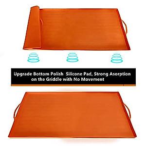 36" Griddle Silicone Protective Mat for Blackstone, Protective Cover Mats with Tong for Blackstone 36in Griddle Top Covers for Blackstone Protector Indoor Outdoor-Orange(Not for 36'' Cabinet Griddle)