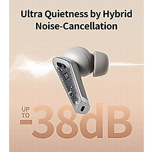 Edifier NB2 Pro True Wireless Earbuds, Hybrid Active Noise Cancelling Bluetooth Headphones, SBC Audio 32 Hours Playtime Ear Buds, USB C Fast Charge IP54 Waterproof App Control in-Ear Earphones