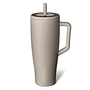 BrüMate Era 40 oz Tumbler with Handle and Straw | 100% Leakproof Insulated Tumbler with Lid and Straw | Made of Stainless Steel | Cup Holder Friendly Base | 40oz (Mocha)