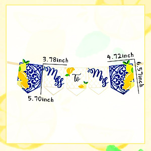Lemon Bridal Shower Decorations Miss to Mrs Sign Capri Lemon Engagement Banner Blue Tiles Lemon Bride to Be Banner Fruit Lemon Bachelorette Party Decorations
