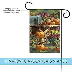 Toland Home Garden 12x18 Inch Double Sided Garden Flag Fall Flag, Farm Pumpkin Fall Garden Flag House Flag For Outdoor Yard Decoration
