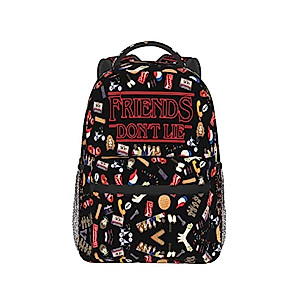 Yshenghong Friends Backpack for Teen stranger 15.7 Inch Bag Laptop Student Large Capacity Book Bag Adult Travel Black
