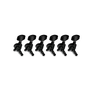 Metallor Sealed String Tuning Pegs Tuning Keys Machines Heads Tuners 6 In Line Right Handed Electric Guitar Acoustic Guitar Parts Replacement Black.
