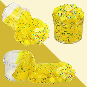 7Pack Jelly Cube Clear Slime Crunchy Slime Scented Slime Kit,Super Soft and Non-Sticky, Pre-Made Slime for Kids Birthday Gift Slime Party Favors