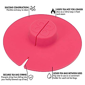 Primula Buddy Silicone Tea Bag Holder, Easy to Use and Mess-Free, Dishwasher Safe, 4.25-Inch, Honeysuckle