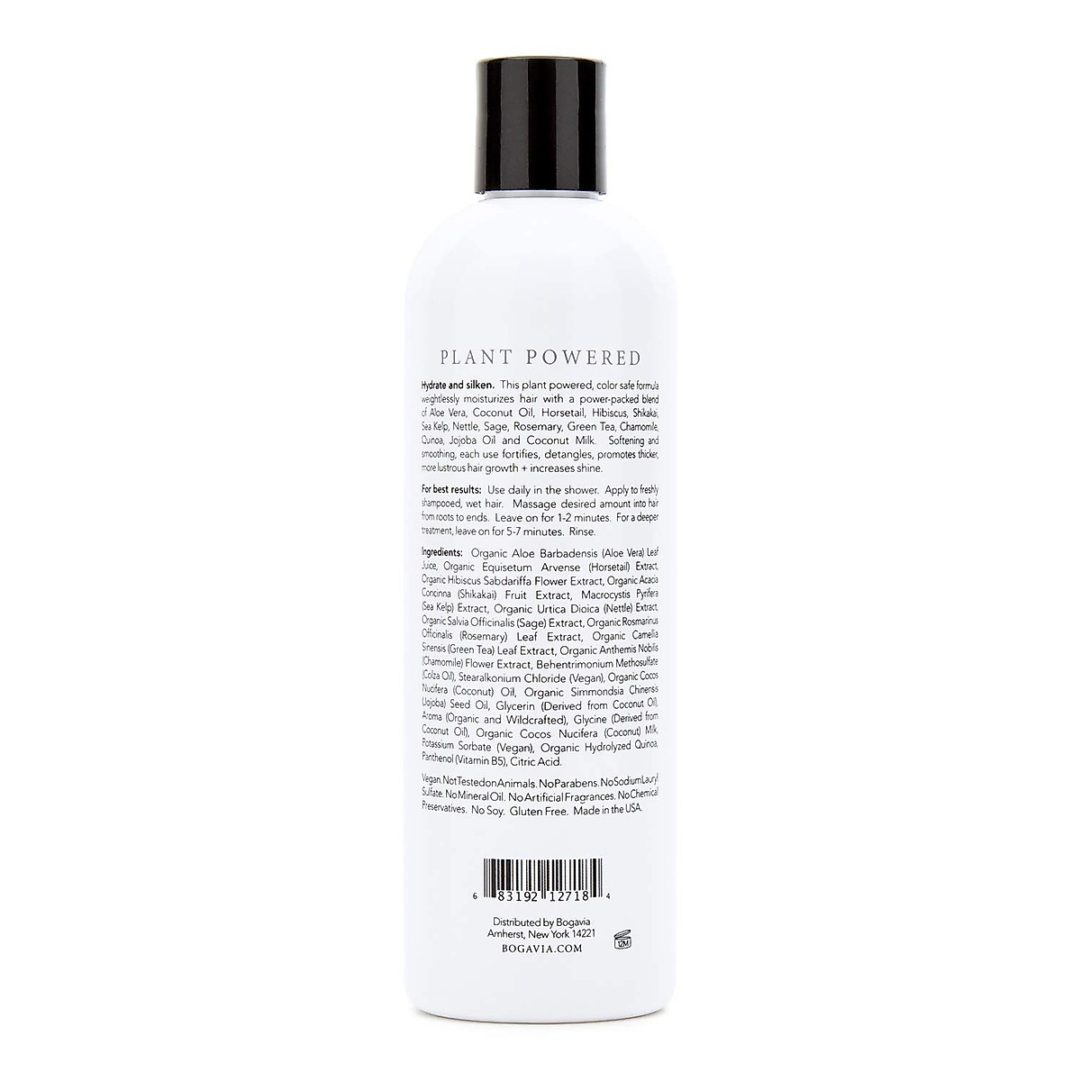 Bogavia Strengthening Conditioner | Hydrates, Softens & Detangles | With Hibiscus, Shikakai, Sea Kelp & Coconut Milk | For Thicker, Smoother, Silky, Healthy Hair | Lightweight & Color Safe | Vegan Haircare for Women and Men | Paraben & Sodium Lauryl Sulfa