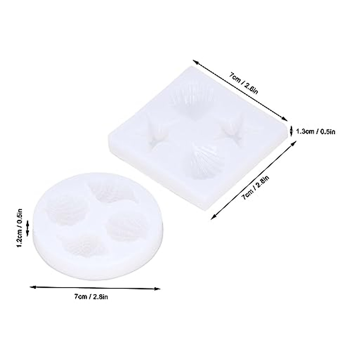 Versatile Silicone Seashell Molds - Mirror Flash & Nonstick DIY Mobile &écor Crafts Kit - Easy Release Seashell Conch Silicone for Art Projects - (5-Pack)-size1