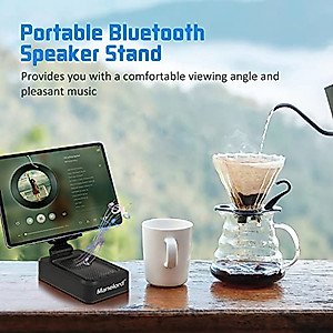 Cell Phone Stand with Wireless Bluetooth Speaker Compatible for iPhone/Samsung/iPad Tablet, Anti-Slip Design Phone Stand with HD Surround Sound Bluetooth Speaker for Home,Office,Outdoor etc.