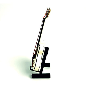 ALANO 10cm White Electric Guitar Ornaments Musical Instrument Mini Guitar with Stand