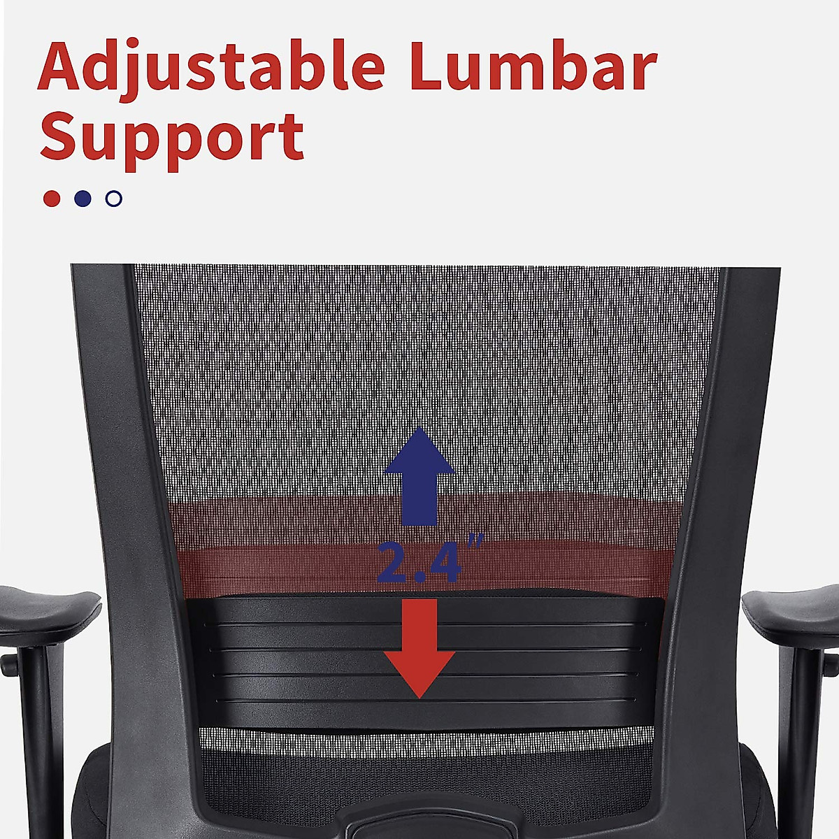 CLATINA Ergonomic Mesh Chair with 400lbs High Capacity and Lumbar Support Adjusting Armrest Big and Tall Office Chair for Home Office, Black (1 Pack)