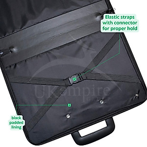 Premium Art Portfolio Leather Bag 14 x 19 (inches) with Lock and Key, Executive Briefcase Style Carrying Case with Handle & Shoulder Strap, Artwork Storage for Posters, Canvas, Drawing Supplies