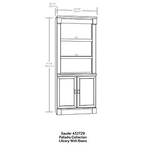 Sauder Palladia 5-Shelf Library Bookcase in Glacier Oak, Glacier Oak Finish