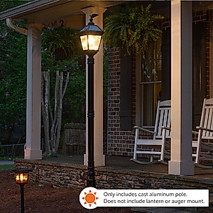 Gama Sonic Imperial Lamp Post for Outdoor Solar Post Light with 3" Fitter Mount, 79" Tall, Black Heavy Duty Cast Aluminum, Universal Fit 3inch Pole - GS-97SP (97SP0)