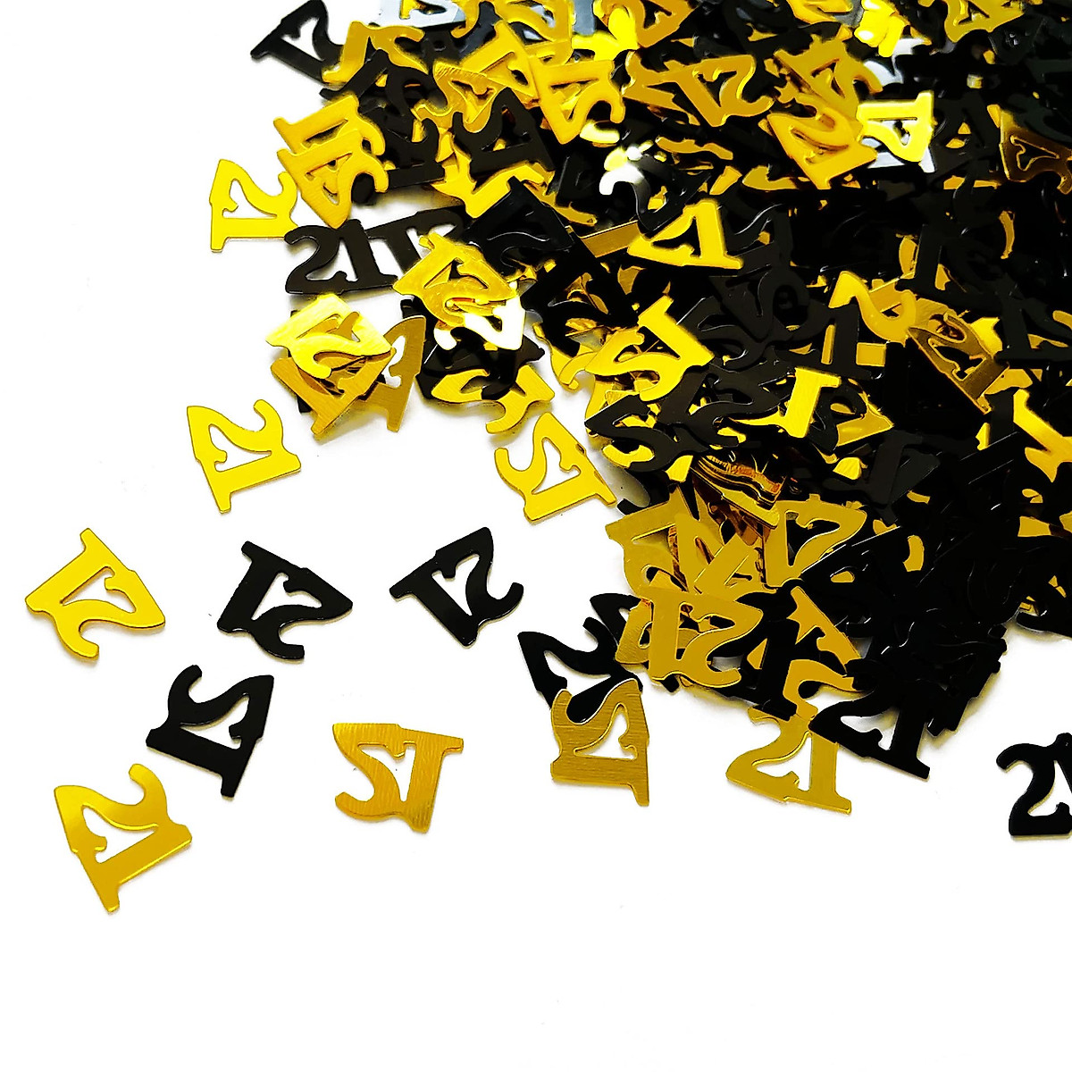 SHUNTAI Cheers to 21 Years Balloons Black and Gold Birthday Decorations 21st Birthday Balloons Latex Gold Confetti Balloon for Him Her 21 Anniversary Theme Happy Birthday Party Decor 12 inch