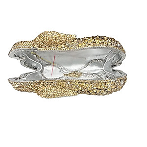 Rabbit Bunny Women Crystal Evening Bags and Clutches Formal Party Dinner Rhinestone Minaudiere Purse and Handbag (A)