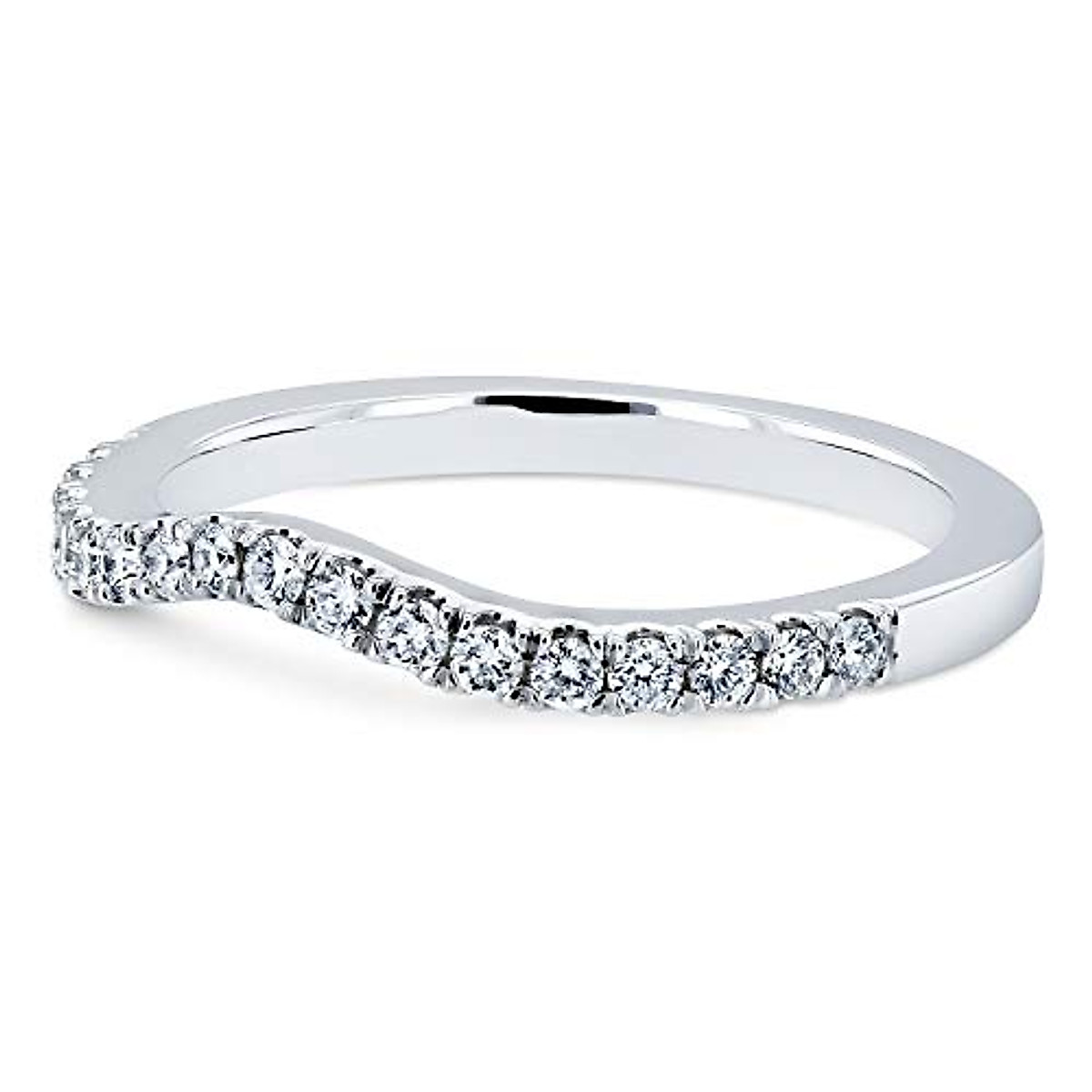 Kobelli Diamond Wedding Band Curved 1/5 CTW 14k White Gold, 5.5