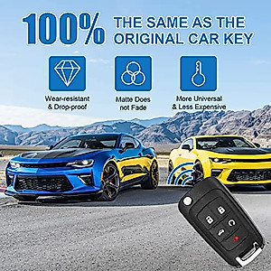 CAUORMOTE Key Fob Shell Case for Chevy Camaro Cruze Equinox Impala Malibu Sonic GMC, OHT01060512 315MHZ, 2 Pack(Shells Only)