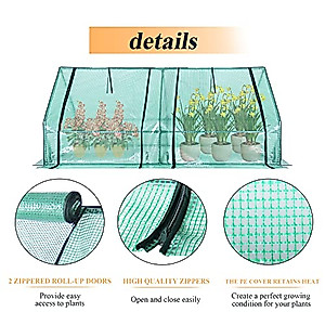 Funny Sunny Portable Mini Greenhouse, Outdoor Garden Greenhouse with Roll Up Door & Double Zipper, Waterproof & UV Protected Plastic Greenhouse for Indoor Outdoor Patio Backyard Nursery Vegetable