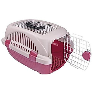 Choco Nose Travel Kennel Set - Durable Top Load Pet Carrier/Crate for Animals Under 12 Lb, Small Dogs/Puppy/Cat/Rabbit- Includes Patented No Drip Water Bottle, Portable Water Bottle + Food Bowl, Red