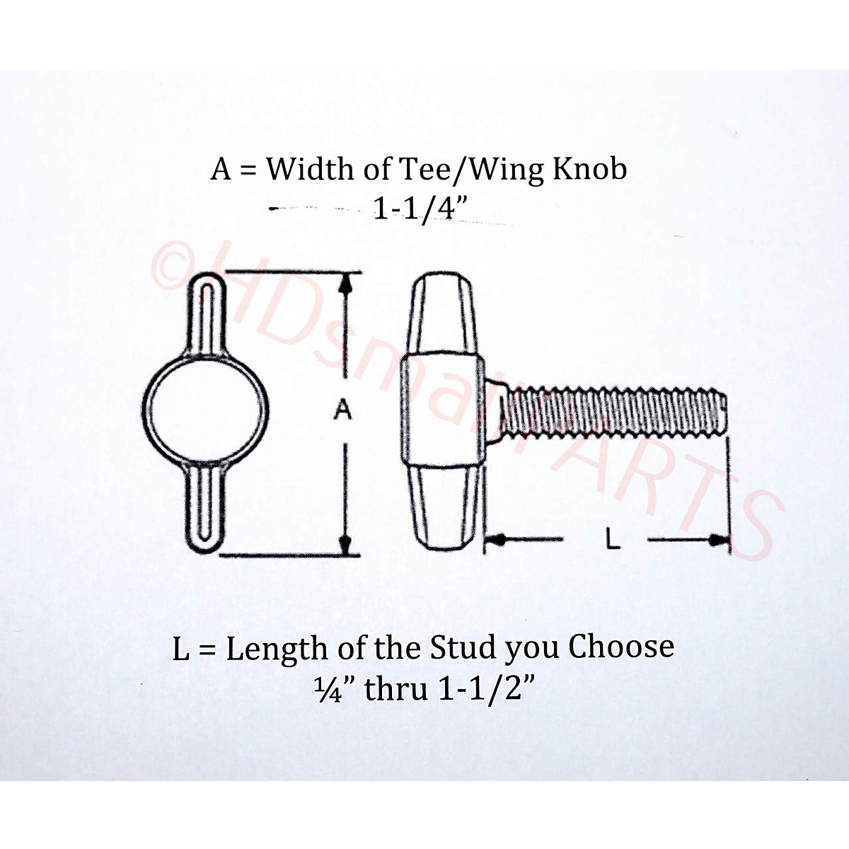 1/4"-20 x 1/2" Thumb Screws with Tee/Wing Butterfly Thumb Screws (4) Black