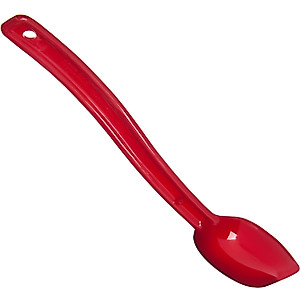 Carlisle FoodService Products Plastic Solid Spoon, 9 Inches, Red
