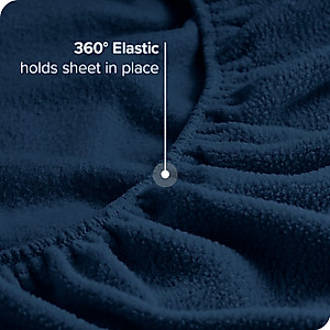 Bare Home Super Soft Fleece Sheet Set - Full Size - Extra Plush Polar Fleece, No-Pilling Bed Sheets - All Season Cozy Warmth (Full, Dark Blue)