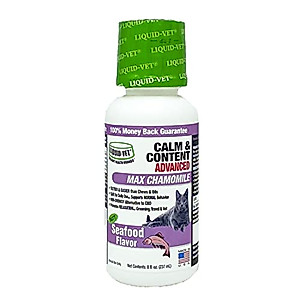 Liquid-Vet by Reliant Health Brands Feline Calm & Content Advanced Formula, 8oz, Seafood Flavor