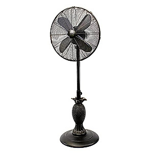 DecoBREEZE Pedestal Standing Fan, 3-Speed Oscillating Fan with Adjustable Height, Lanai, Antique Fan, 18 Inches