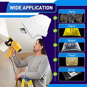 Paint Sprayer Parts, 50 Pcs Paint Sprayer Bags, 7.8'' X 11.8'' Sprayer Cup Liners, Transparent Spray Gun Cup Canister Liners for Wagner Paint Sprayer