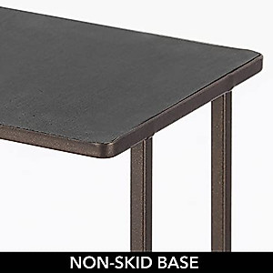 mDesign Modern Decorative Metal Fingertip Towel Holder Stand for Bathroom Vanity Countertops to Display and Store Small Guest Towels or Washcloths - 2-Sided - Bronze