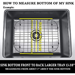 Alonsoo Sink Grid Sink Protectors 26" x 14 1/8" W, Kitchen Sink Grid Centered Drain with Corner Radius 3-1/2", Stainless Steel Sink Rack Kitchen Sink Protector, Sink Bottom Rack