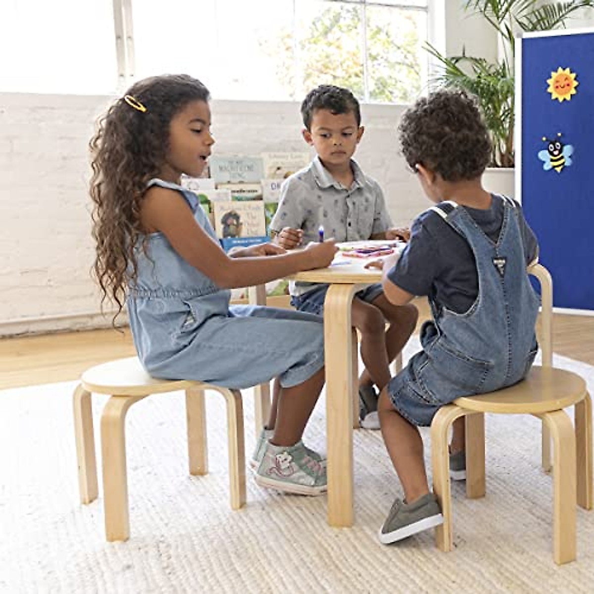 ECR4Kids Bentwood Stackable Stools, Classroom Furniture, Natural, 6-Piece