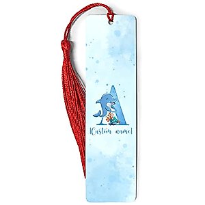 GOLEEX Personalized Initial Bookmark Dolphin Magnetic Bookmarks Customized Name Letter Page Markers Cute Reading Gifts for Book Lovers Students Women Teens Adults at Christmas