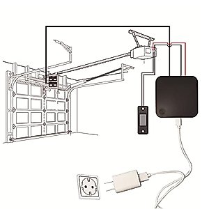 Smart WiFi Garage Door Opener, WiFi Smart Garage Door Controller Compatible with Alexa and Google Assistant, No Hub Needed, Smart Life/Tuya APP Remote Control