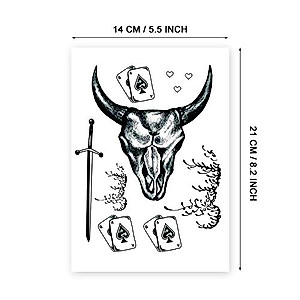 Temporary Face Tattoos, Playboy Bunny Tattoo Prisoner Tattoos, Fake Barbed Wire Tattoo Sticker Set for Halloween Costume