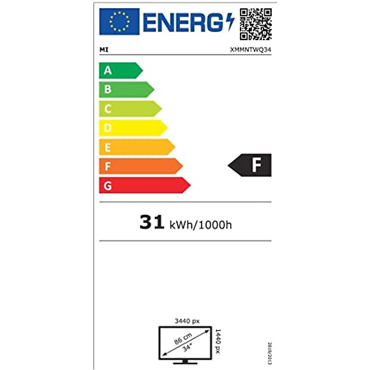 Xiaomi Mi Curved Gaming Monitor 34 Inch with AMD FreeSyncPremium, WQHD 3.440 x 1.440, 21:9, 144Hz, 4ms, 300lm, 121% sRGB, 2 HDMI, 2 Display Port, Audio Out, TUV Certified Blue Light Reduction