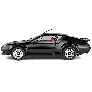 1983 Alpine A310 Pack GT Noir Irise Black with Red Interior 1/18 Diecast Model Car by Solido S1801205