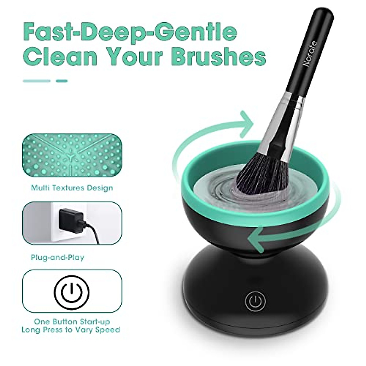 Electric Makeup Brush Cleaner, Make up Brush Clean Machine, Brush Cleaning Mat, Valentines Day Gifts for Her, Mothers Day Gifts from Daughter Son, Christmas Gifts Stocking Stuffers for Women Mom Wife