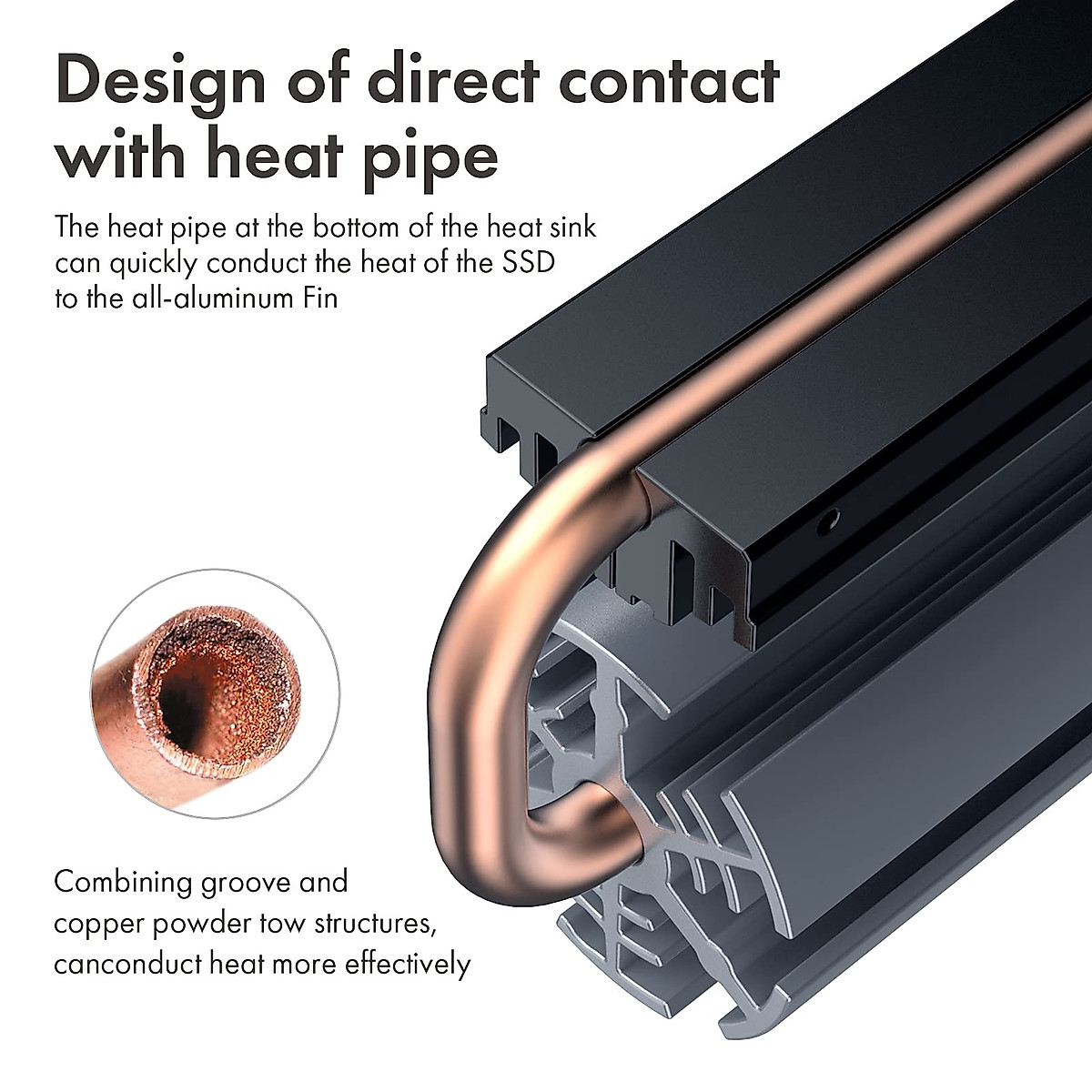 ineo M.2 2280 PCIe 5 SSD Rocket Heatsink Built with PWM Cooling Fan [M9]
