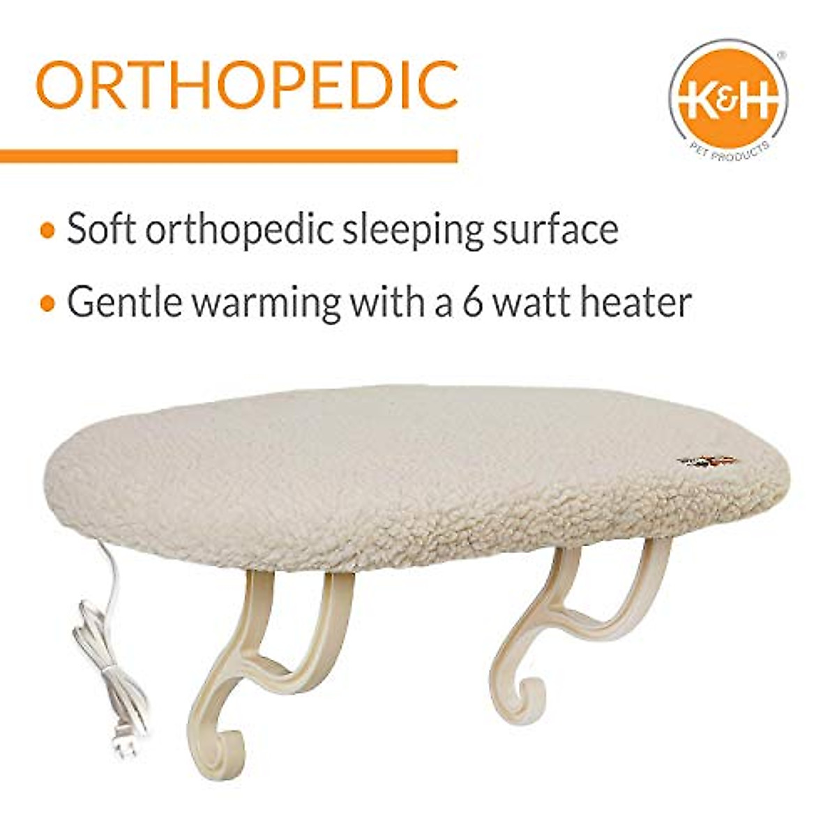 K&H Pet Products Thermo-Kitty Sill Heated Cat Bed, Fleece, 6W