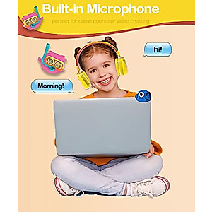 SVYHUOK Kids Bluetooth Headphones Over Ear with Mic for School, JellieMonster Wireless Headsets Bluetooth 5.0 for Boys Girls Teens, with HD Stereo Sound, for iPad, Cellphone, Tablet, PC (Yellow)