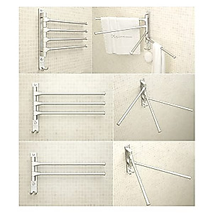 Towel BAR Rack Towel Shelfs,Space Aluminum Rotate Towel Rack Bathroom Towel Hanging Rod Bathroom Towel Rack Activity Towel Bar/C (Color : C)