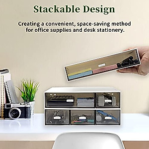 Desk Organizer Drawers-Stackable Desk Drawer Organizer, Plastic Storage Drawers Desktop Storage Great for Office Organization School Home - 3 Drawers (White)