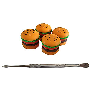 Gentcy 5ML Hamburger Design Silicone Container Silicone Jar Nonstick 10pcs