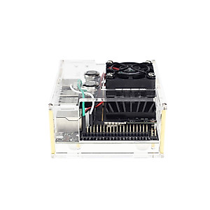 Makeronics Acrylic Case/Enclosure (Clear Transparent) for Jetson Nano with Camera Case for B01 and A02 | Power & Reset Control Switch | Cooling Fan | Assembly Instruction Included