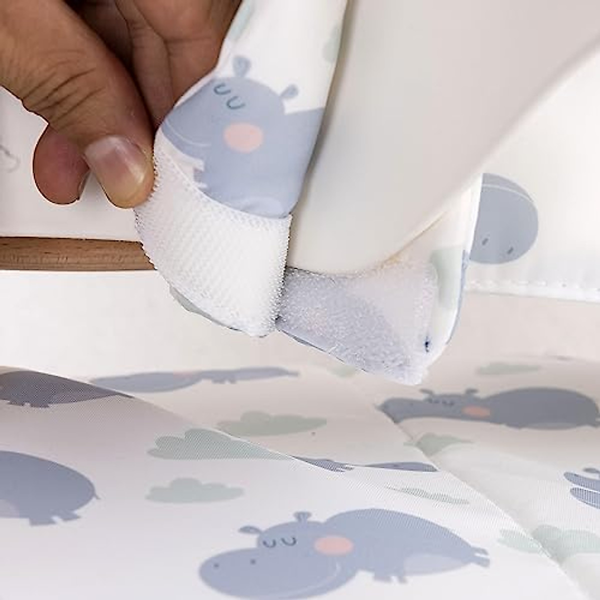 Dadouman Wipe Clean & Compatible Seat Cushion for Stokke Tripp Trapp Chair (Hippos)