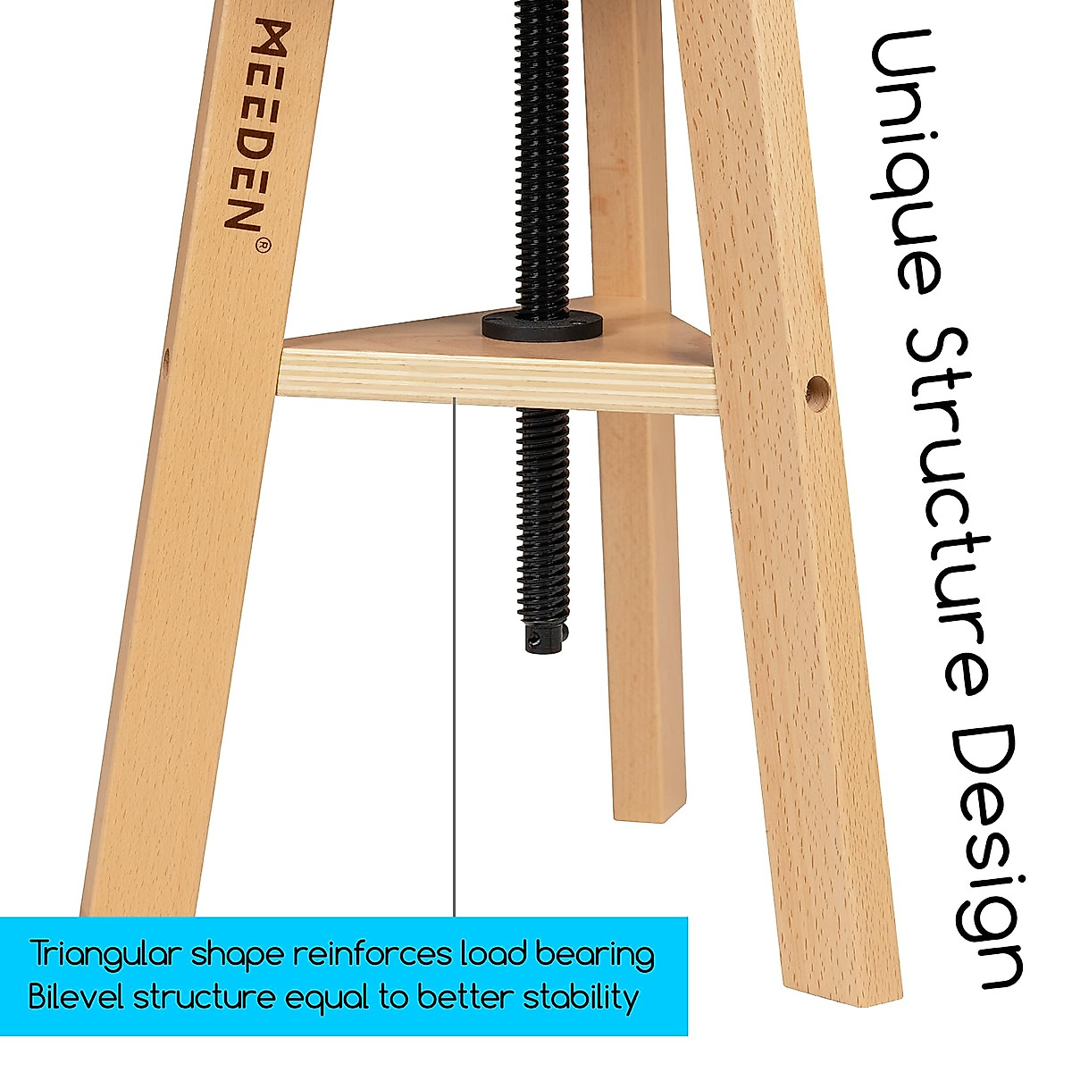 MEEDEN Wooden Drafting Stool with Adjustable Height , Artist Stool,Office Studio Stool, Up to 220 Lbs,German Beech Wood, Perfect for Artists Studio,Home Use,Kitchen,Bars