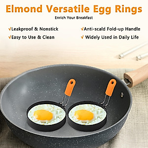 Egg Rings Set of 8 Pancake Mold Stainless Steel Egg Ring for Griddle Nonstick Omelette And Pancake Rings for Muffins (Set of 8)